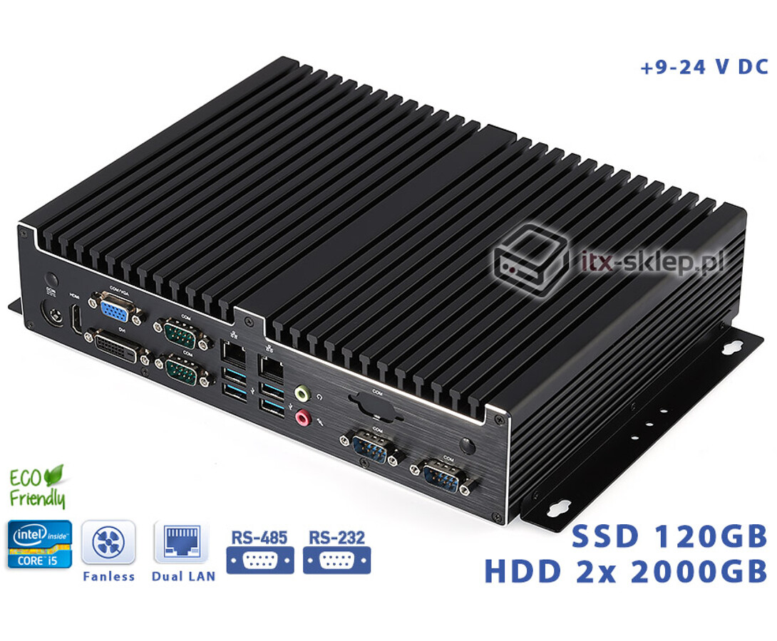 Rejestrator NVR Fanless Intel Core i5-4570T 2.90GHz 8GB SSD 120GB Delta ...