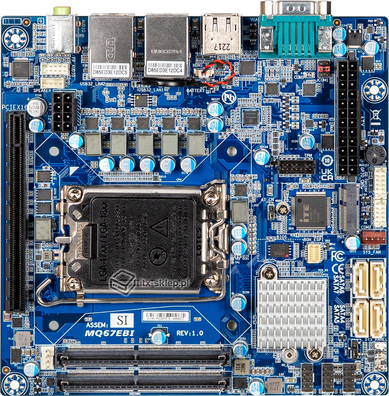 GigaIPC mITX-H61EC Intel Raptor Lake DDR4 6x2.5 GbE Intel LAN 12-24V DC - ITX-Sklep.pl